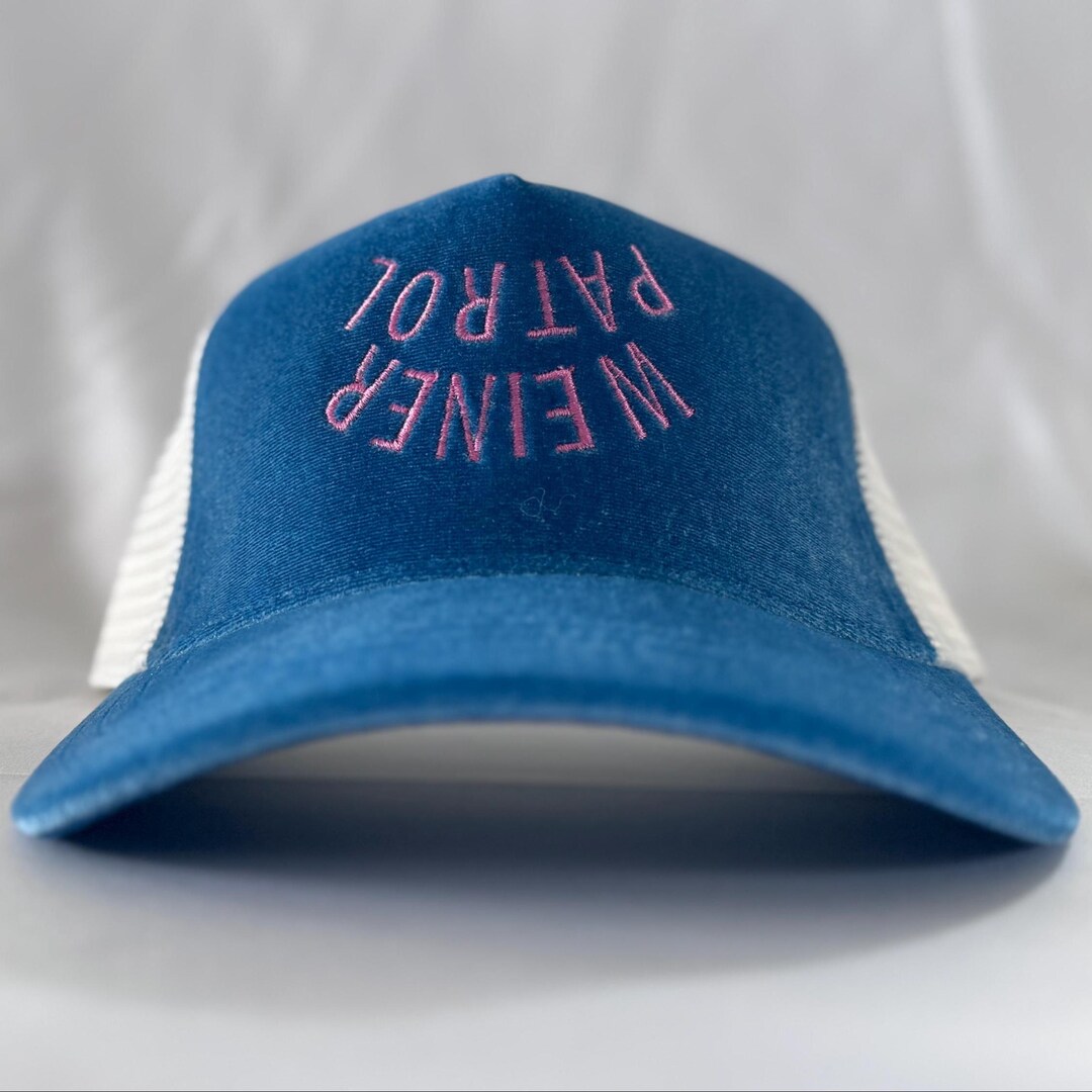 Velvet Weiner Patrol Trucker Hat: Funny Upside Down Embroidery - Etsy