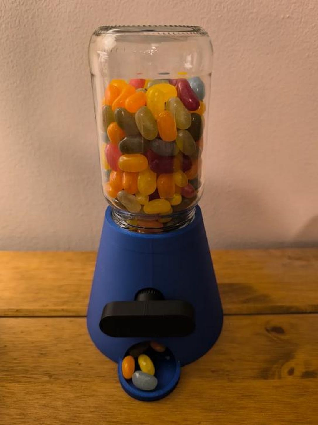 Mason Jar Candy Dispenser – 3d-printed, Black PETG, Pint Jar Included ...