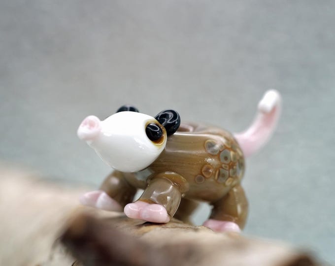 Ponzu......lampwork Possum Bead and Rock Pair Sra, Deniseannette - Etsy
