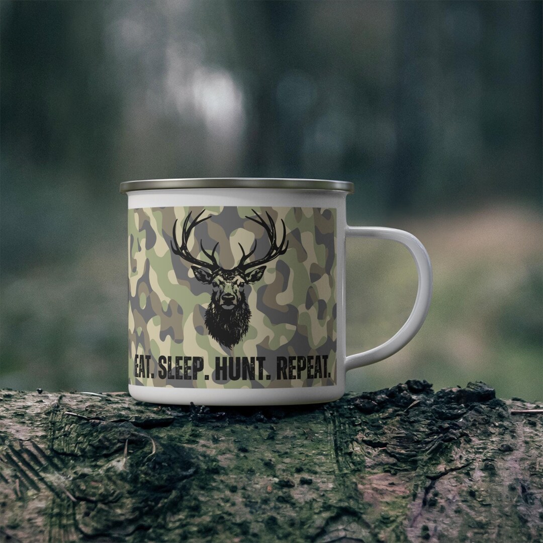 Deer Hunting Mug, Hunting Enamel Mug, Outdoor Travel Mug, Gift for ...
