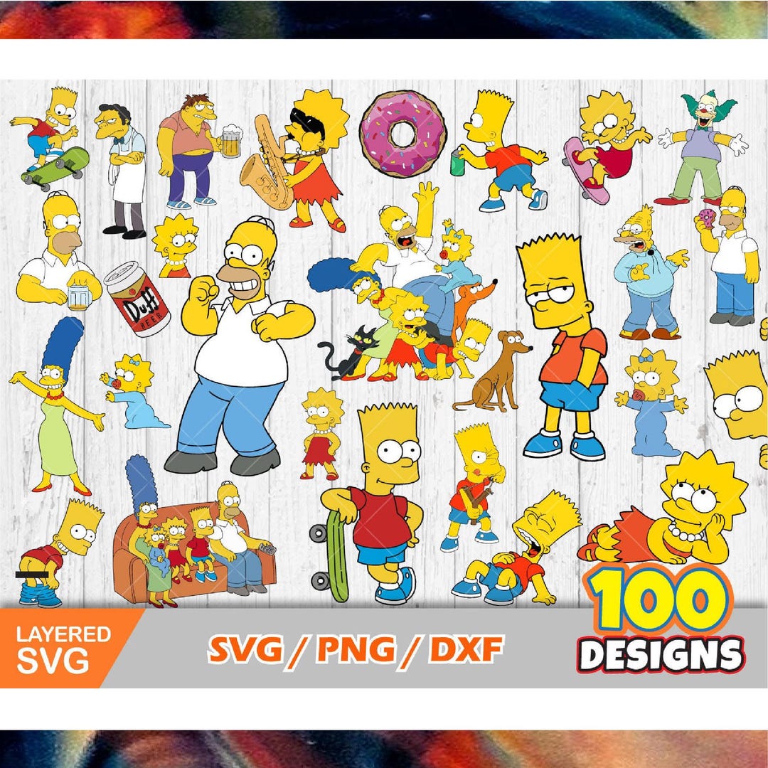 Simpsons Clip Art Bundle, Simpsons Svg Cut Files for Cricut ...