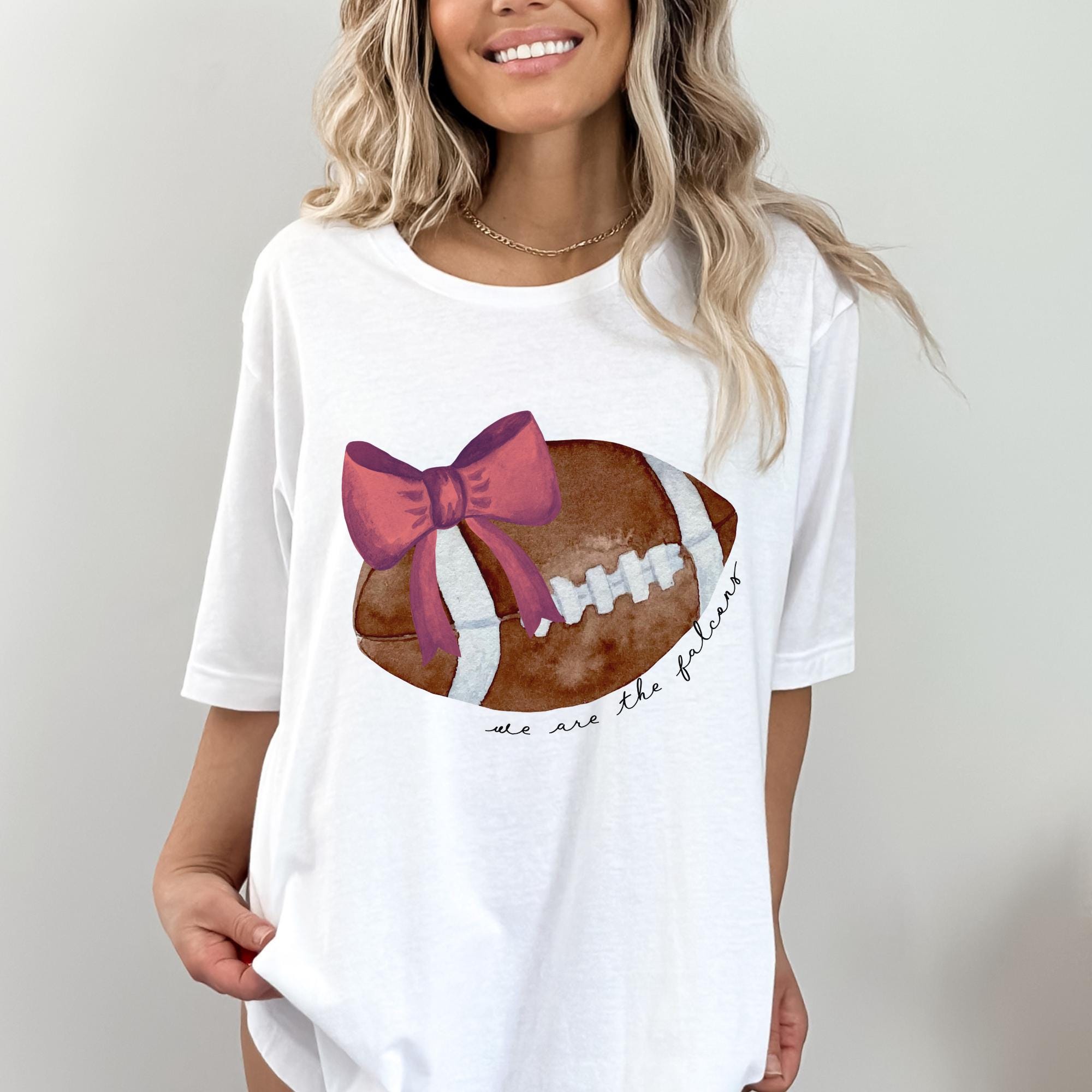 Ball and Bow Shirt, Custom Mascot Bow Shirt, Cute Football Shirt ...