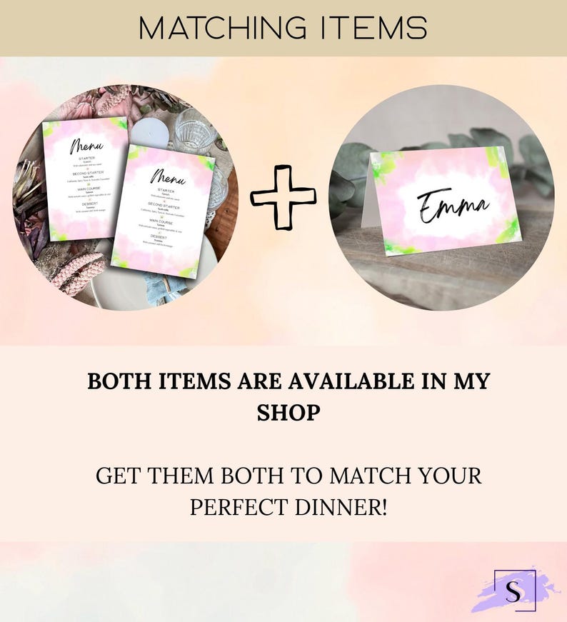 Watercolor Pink Name Card Template: Printable, Editable (digital ...