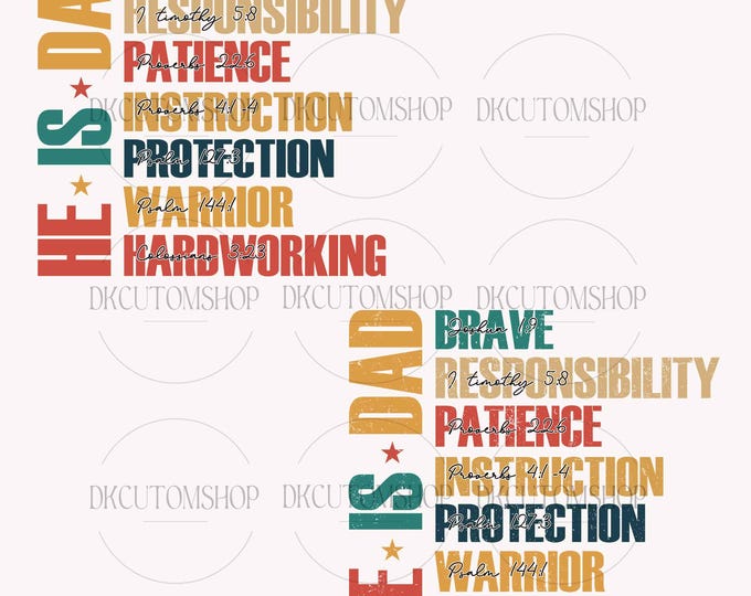 He is DAD Png, Man of God Png, Father's Day Gift, Bible Verse Png ...