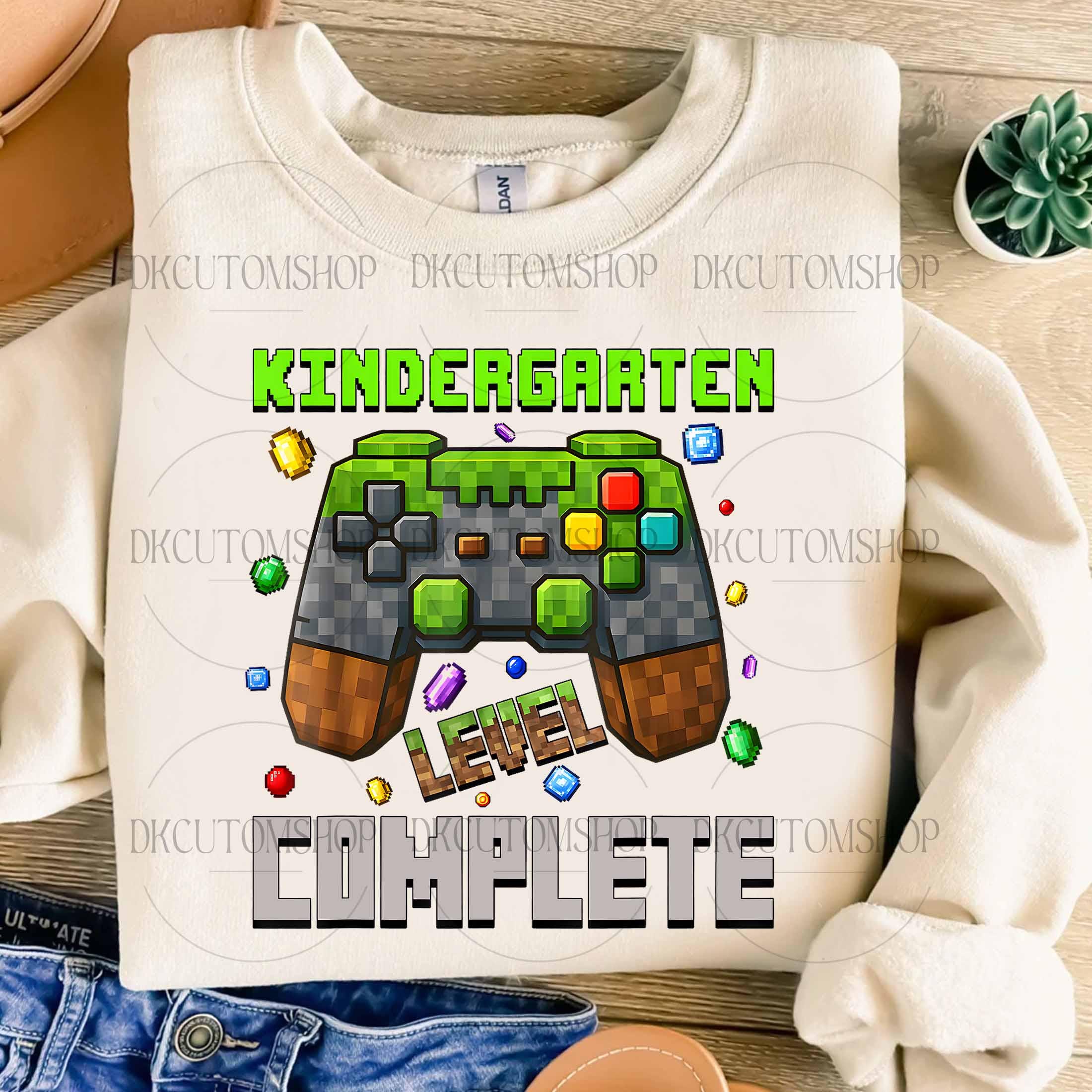 Kindergarten Level Complete Graduation Gamer Pixel Png, Kindergarten ...