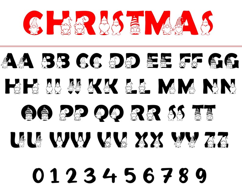 Christmas Fonts Bundle OTF TTF SVG, Christmas Alphabet, Christmas Svg ...