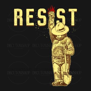 Retro Resist Bear PNG, Environmental Activism Png, Smokey Bear Resist ...