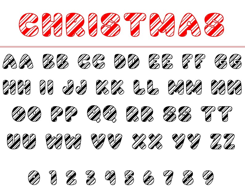 Christmas Fonts Bundle OTF TTF SVG, Christmas Alphabet, Christmas Svg ...