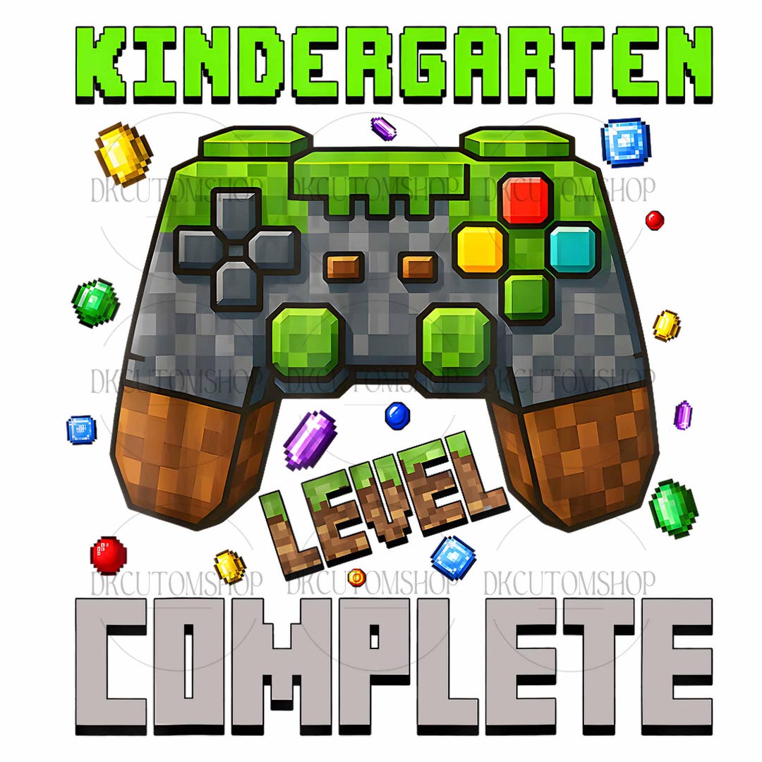 Kindergarten Level Complete Graduation Gamer Pixel Png, Kindergarten ...