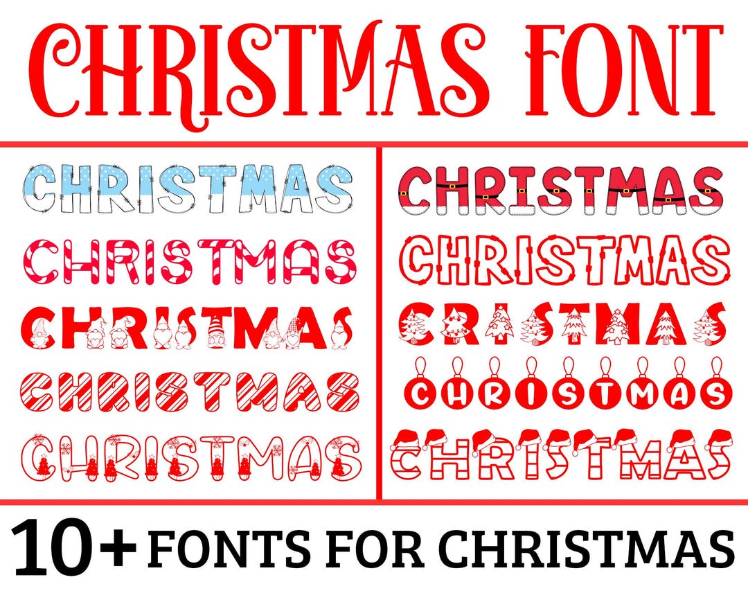 Christmas Fonts Bundle OTF TTF SVG, Christmas Alphabet, Christmas Svg ...