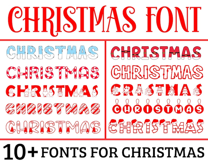 Christmas Fonts Bundle OTF TTF SVG, Christmas Alphabet, Christmas Svg ...