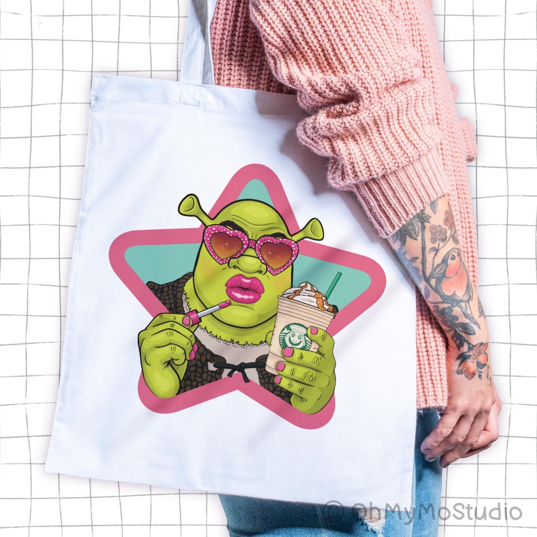 Girlypop Shrek Inspired Tote Bag Funny Tote Bags Coffee Latte Themed ...
