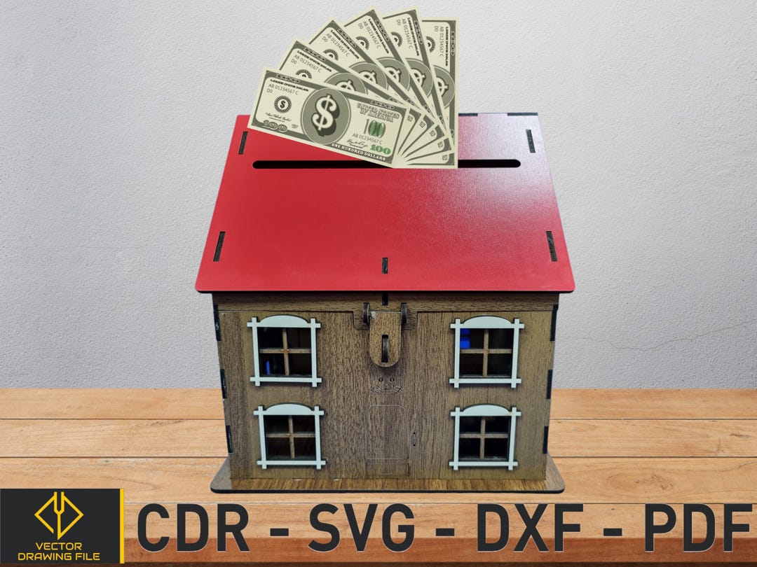 Decorative Wooden Money box, Laser Cut Gift Box, Digital Download ...