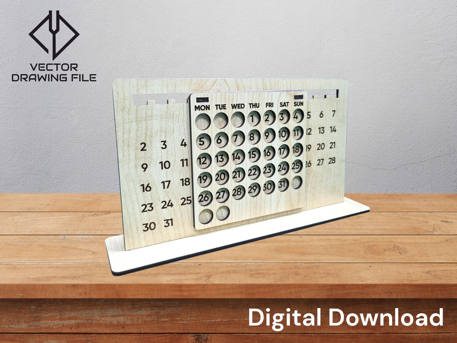 Timeless Calendar, Perpetual Calendar Laser Cut, Perpetual Calendar ...