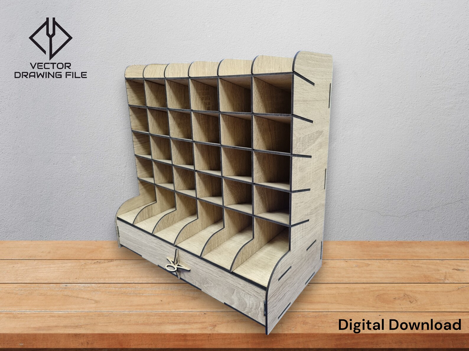 Digital Desk Organizer, Desk Organizer Wood, Wood Laser Cut, Laser Cut ...