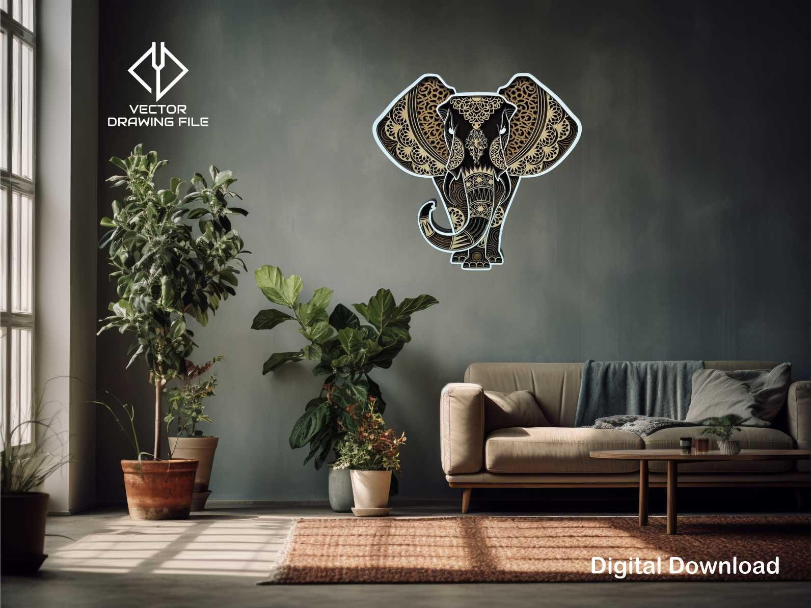 Decorative Elephant Wall Panel, Extraordinary Design of Culture and ...