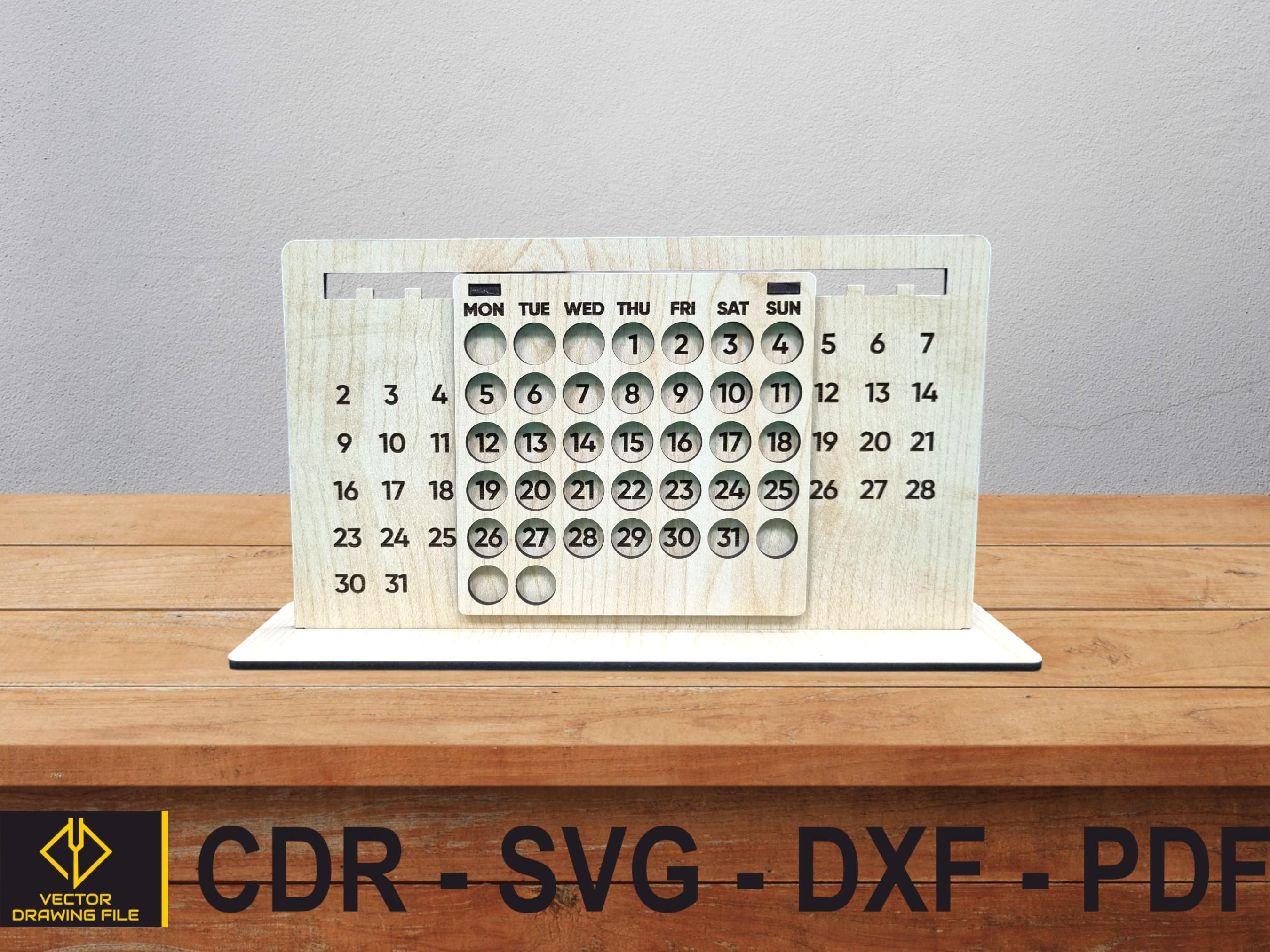 Timeless Calendar, Perpetual Calendar Laser Cut, Perpetual Calendar ...