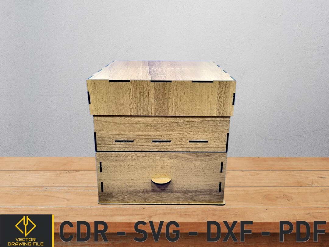 Laser Cut Wooden Box With Lid and Drawers, A Unique Box With a ...