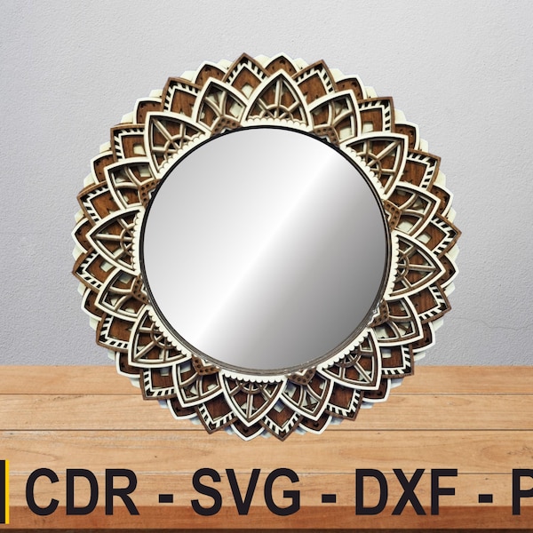 Digital Files Multilayered River Mandala Mirror, Layered Wall Art ...