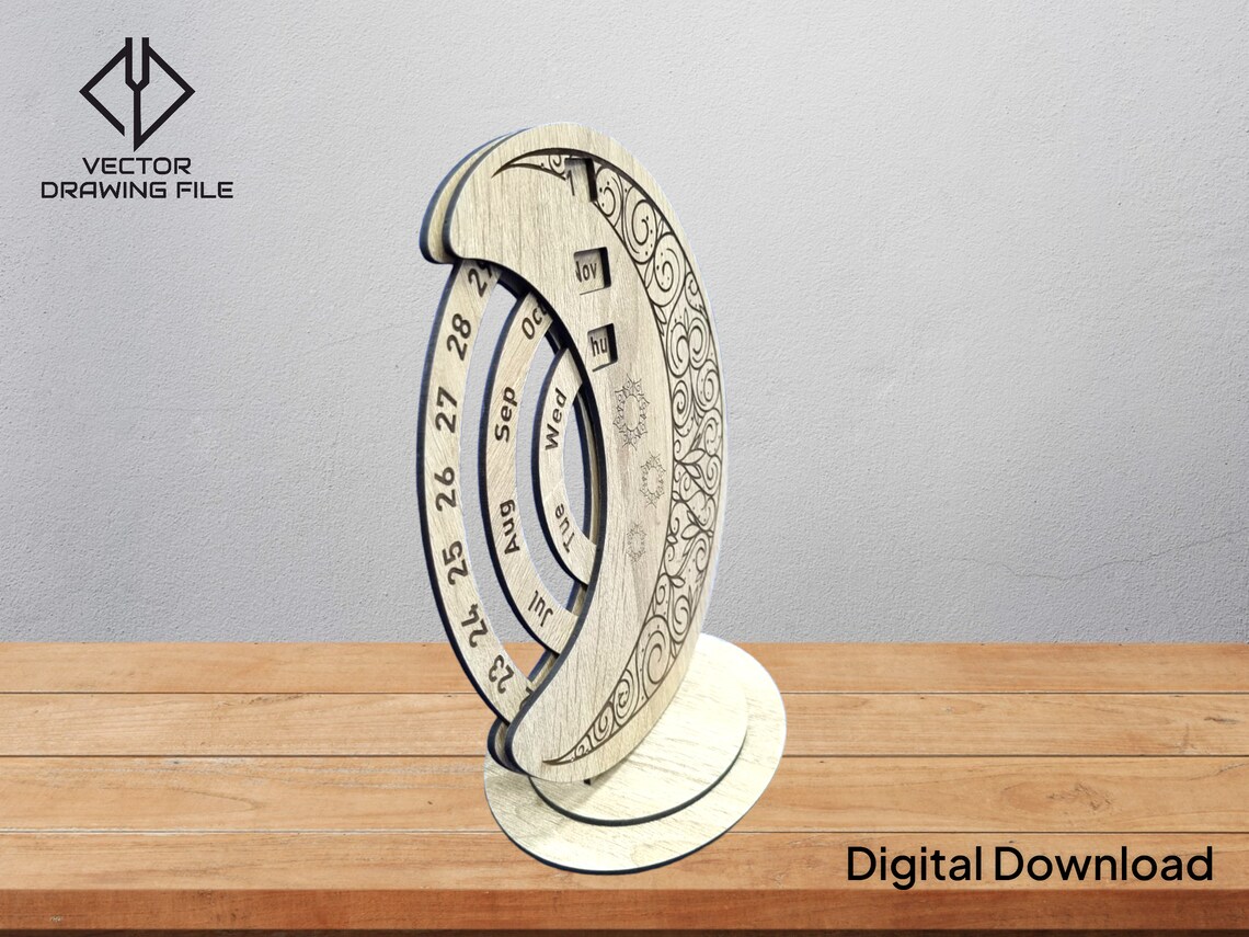 Perpetual Calendar Laser Cut, Perpetual Calendar, Perpetual Calendar ...
