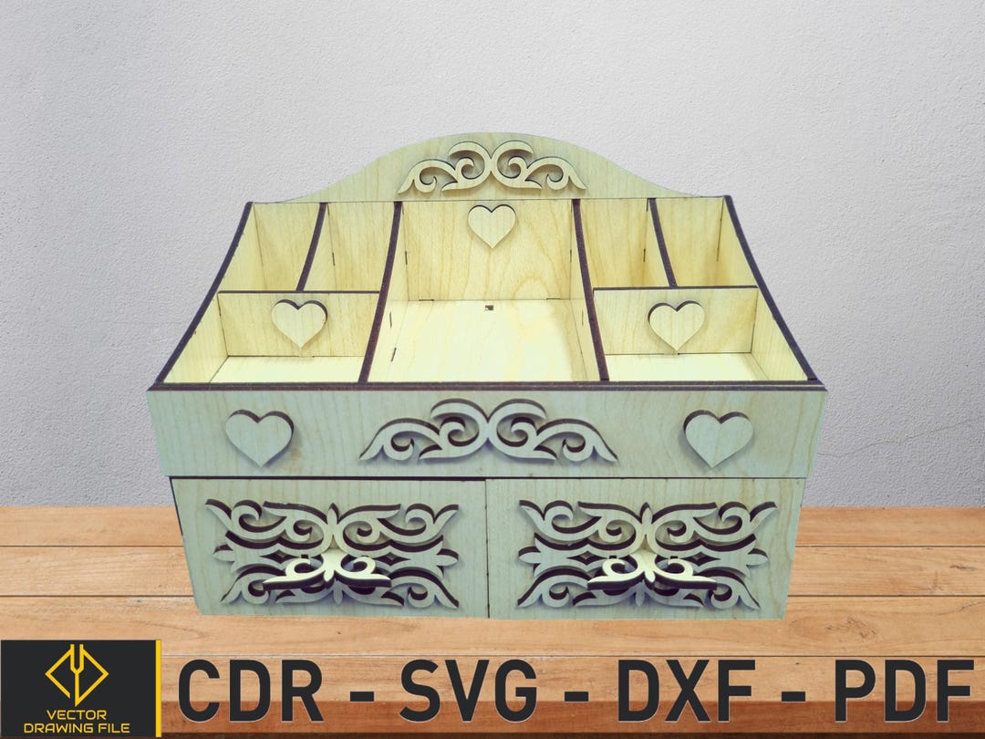 Laser Cut Jewelry Box, Laser Cut Chest of Drawers Jewelry Box, Laser ...
