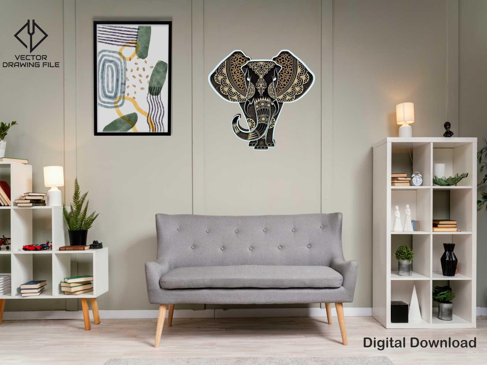 Decorative Elephant Wall Panel, Extraordinary Design of Culture and ...