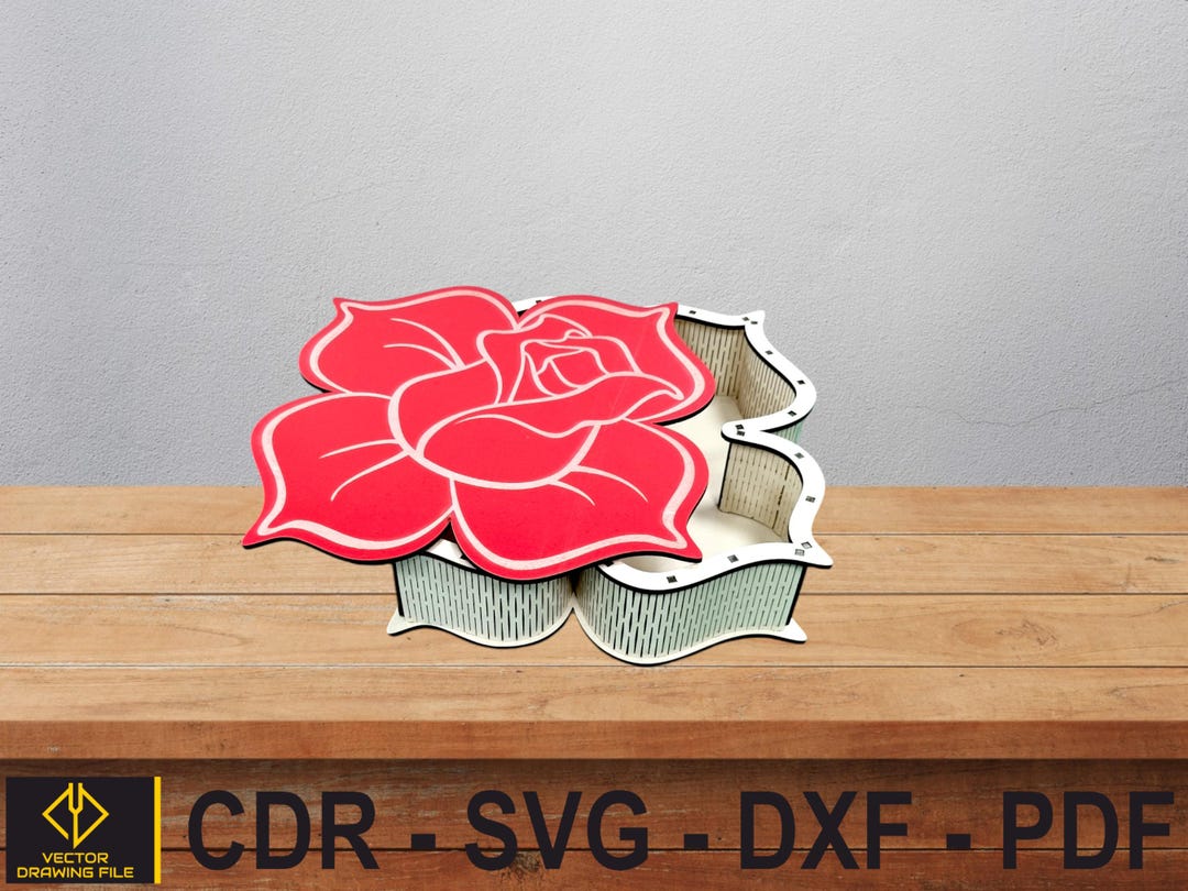 Rose Patterned Gift Box, Laser-cut Rose Design, Sturdy and Eco-friendly ...