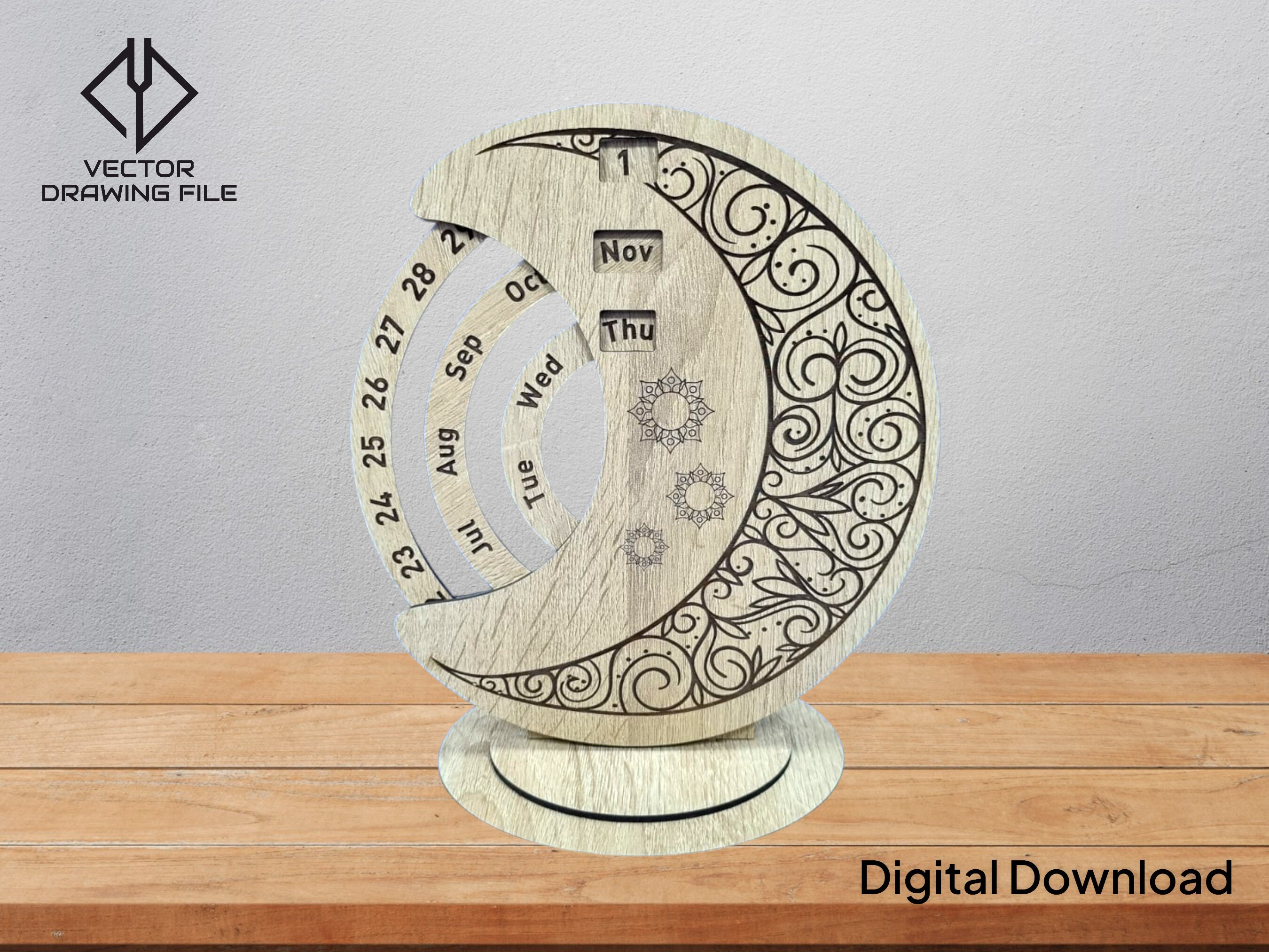 Perpetual Calendar Laser Cut, Perpetual Calendar, Perpetual Calendar ...