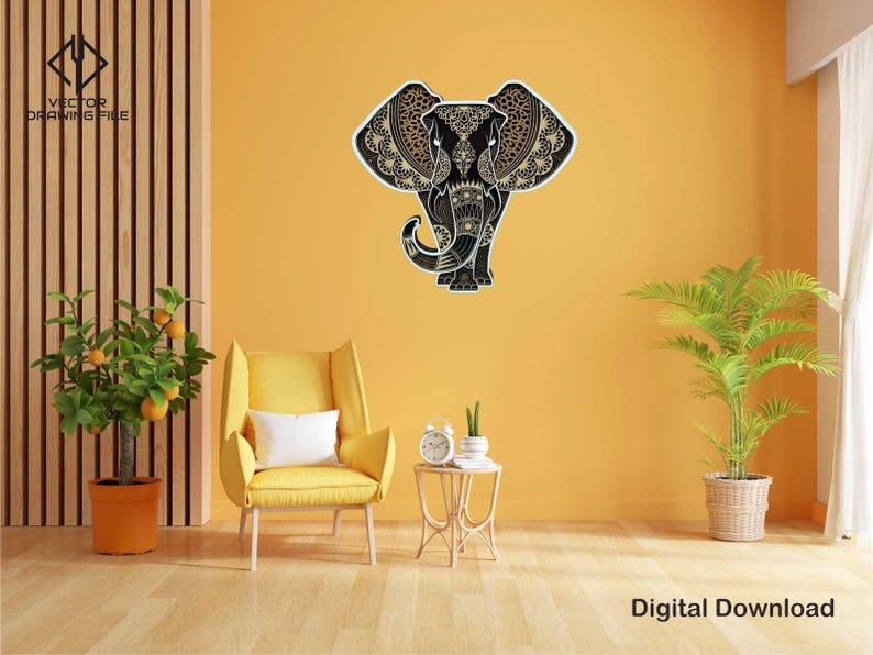 Decorative Elephant Wall Panel, Extraordinary Design of Culture and ...