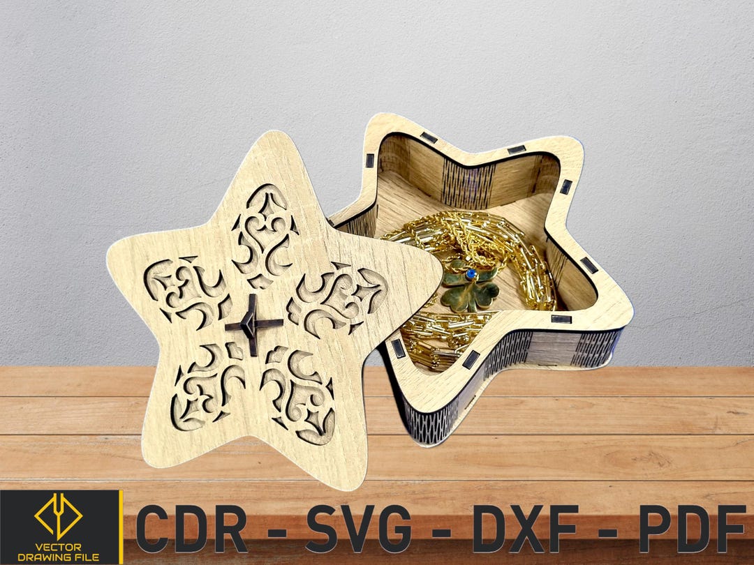 Laser Cut Star Wooden Box, Your Creativity Will Shine With the Laser ...