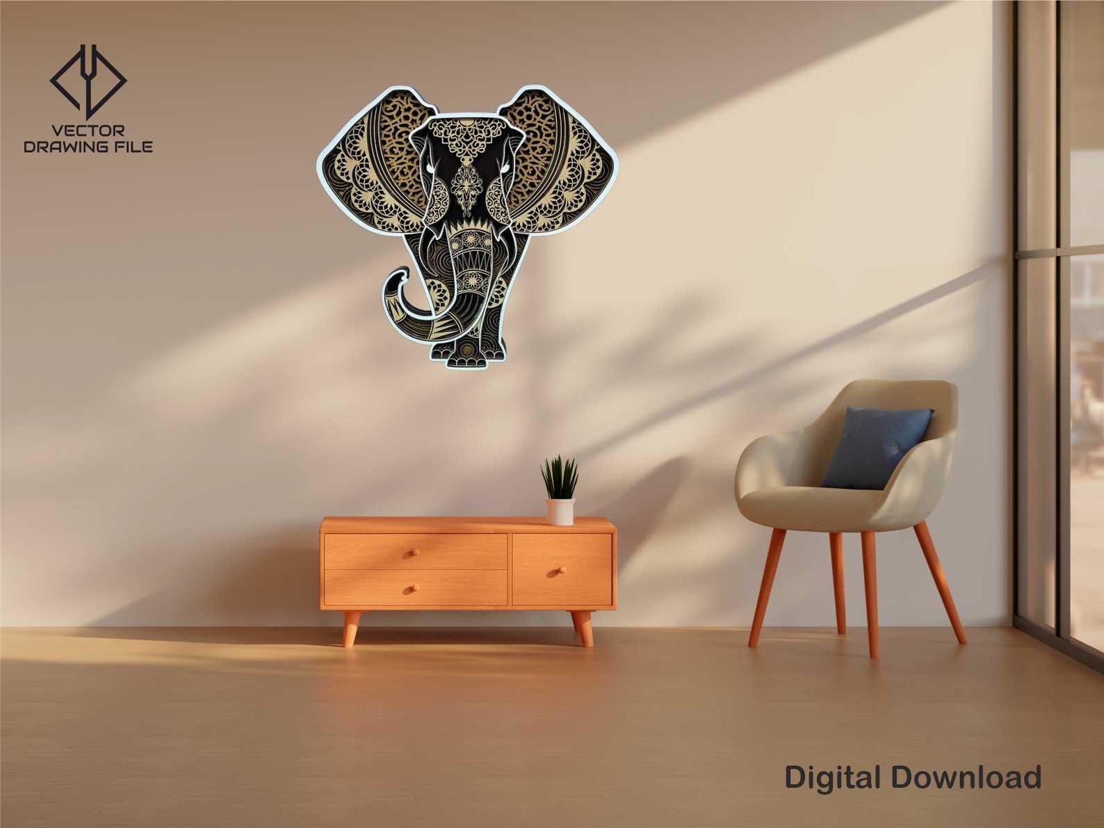 Decorative Elephant Wall Panel, Extraordinary Design of Culture and ...