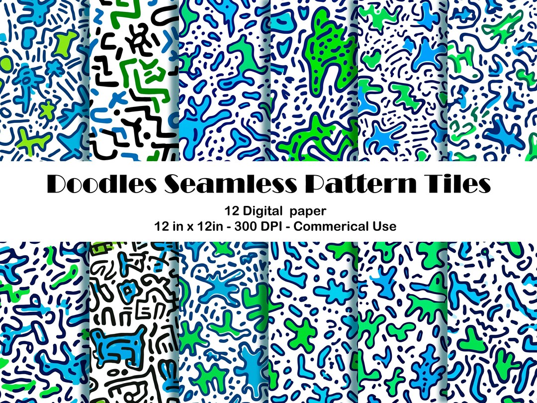 Digital Paper - Seamless Pattern Tiles - 12 Papers - Pop Art - Keith ...