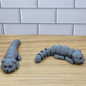 Articulated 3D Printed Cat Flexi Fidget - Set #1 | 7 Adorable Varieties ...