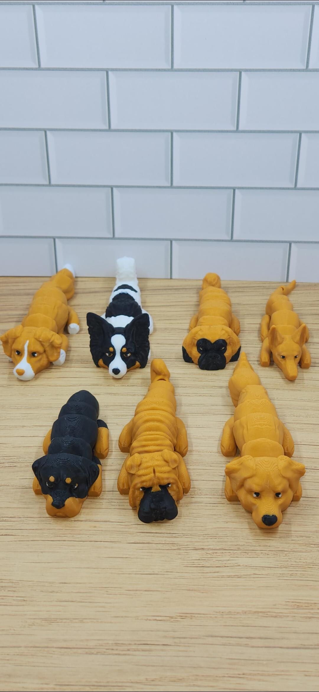 Articulated 3D Printed Dog Flexi Fidget - Set #6 | 7 Adorable Varieties ...