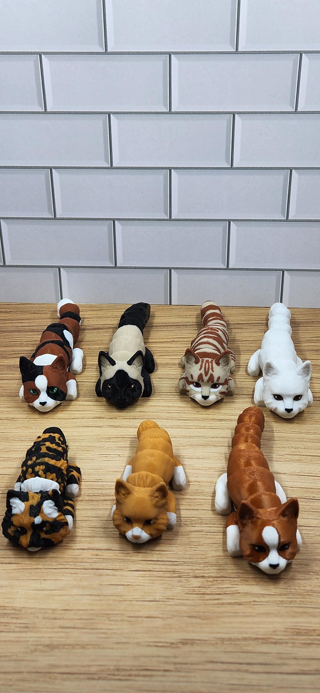 Articulated 3D Printed Cat Flexi Fidget - Set #2 | 7 Adorable Varieties ...