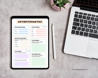 Get to Know Me Worksheet/ Ice Breaker Printable/ Back-to-school ...