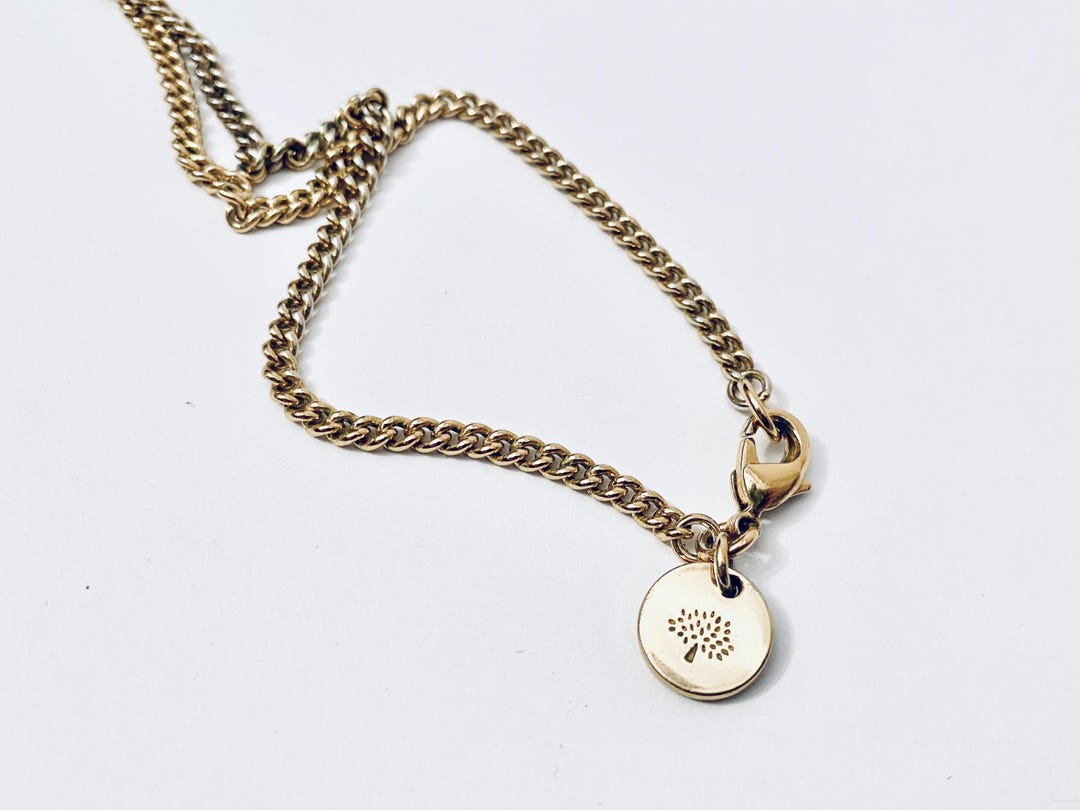 Mulberry Gold-coloured Logo Necklace Curb Chain / Princess Length - Etsy