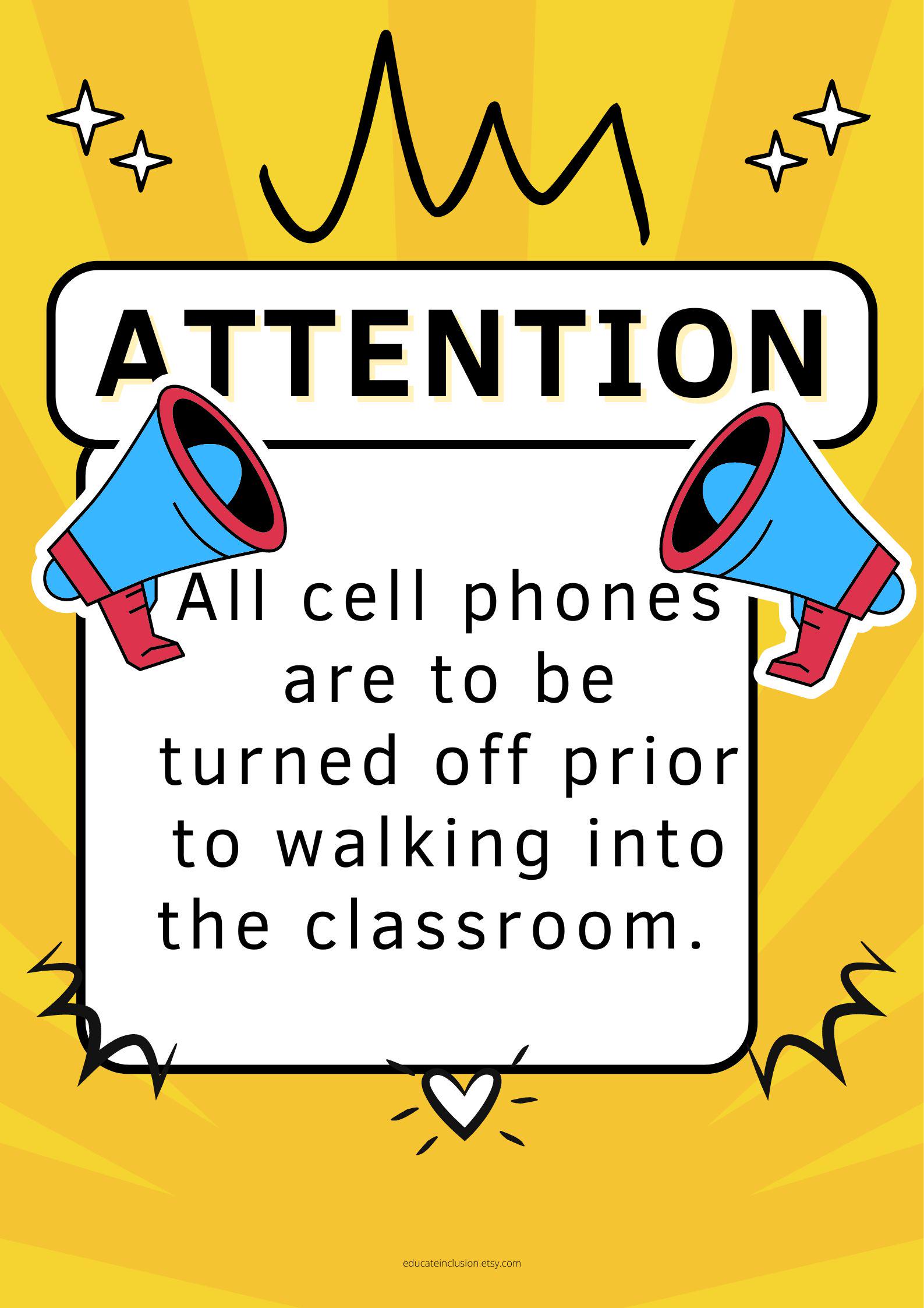 No Cell Phone Sign - Etsy