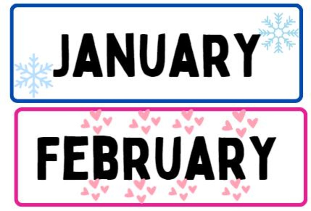 Colorful Months of the Year - Etsy