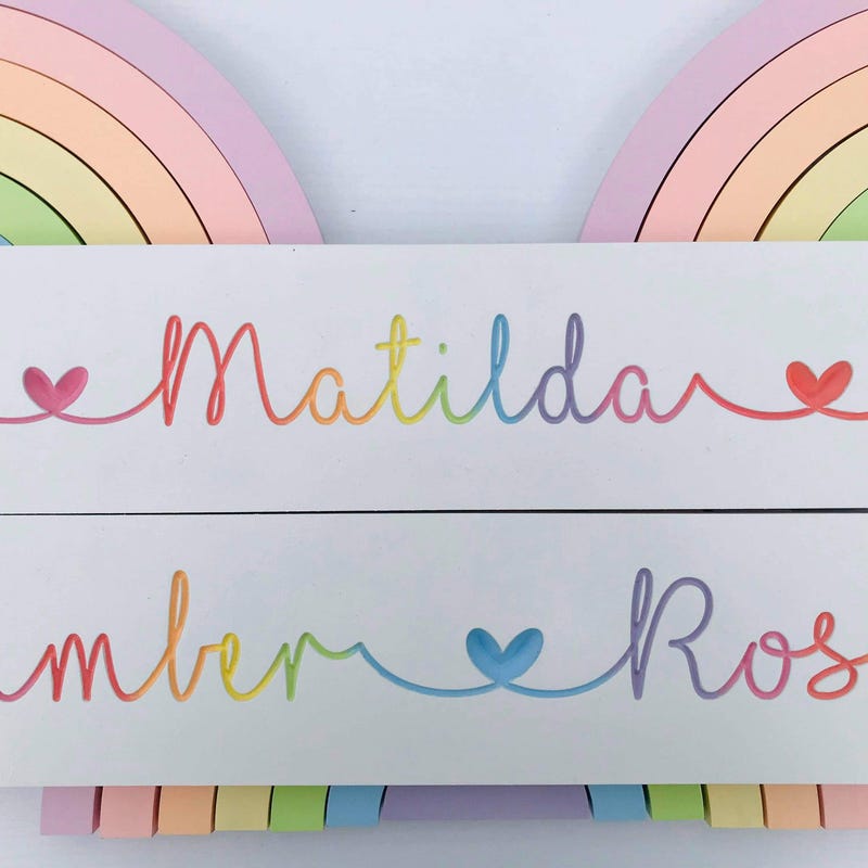 Rainbow Name Sign - Etsy