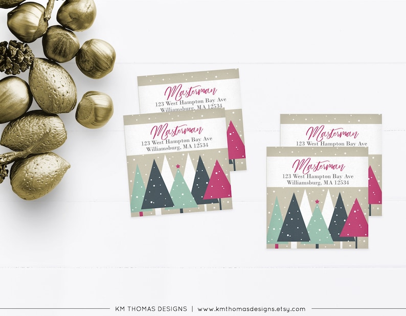Christmas Return Address Label Printable Holiday Address | Etsy