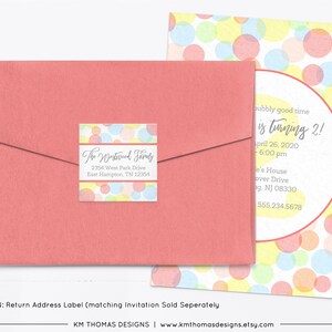 Printable Bubble Return Address Label for Birthday | Etsy