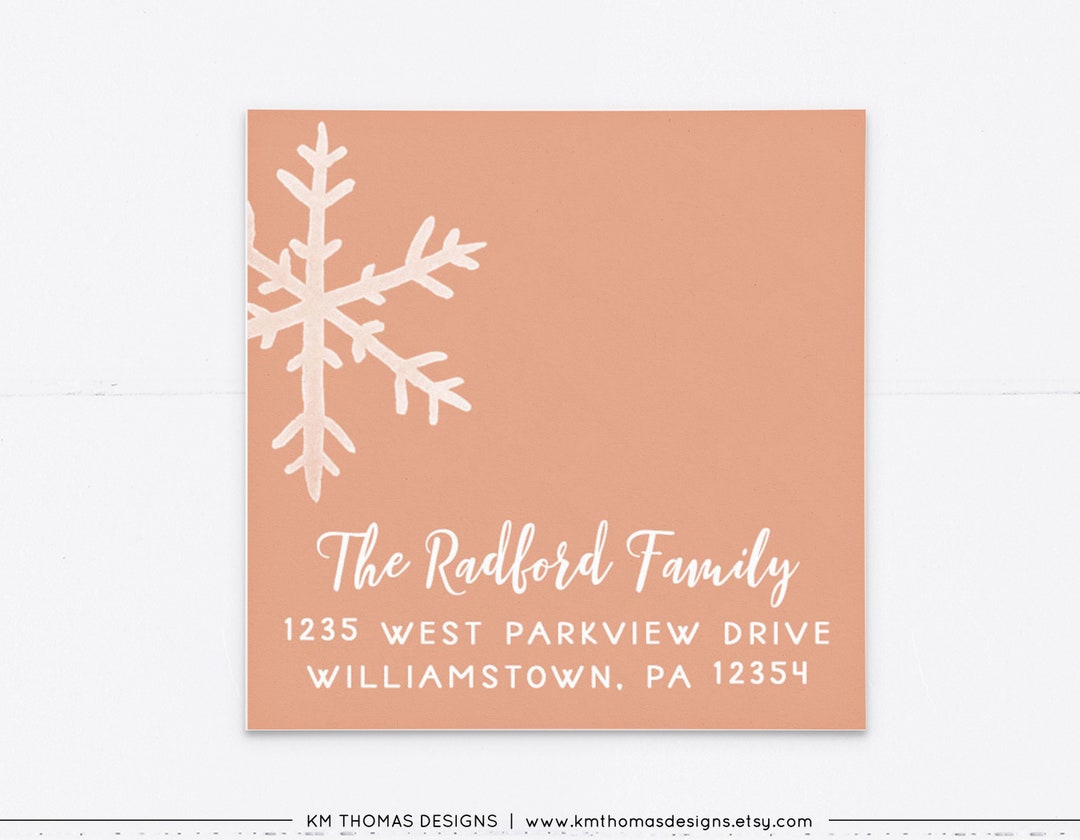 Winter Address Labels With Snowflake, Personalized Return Address ...