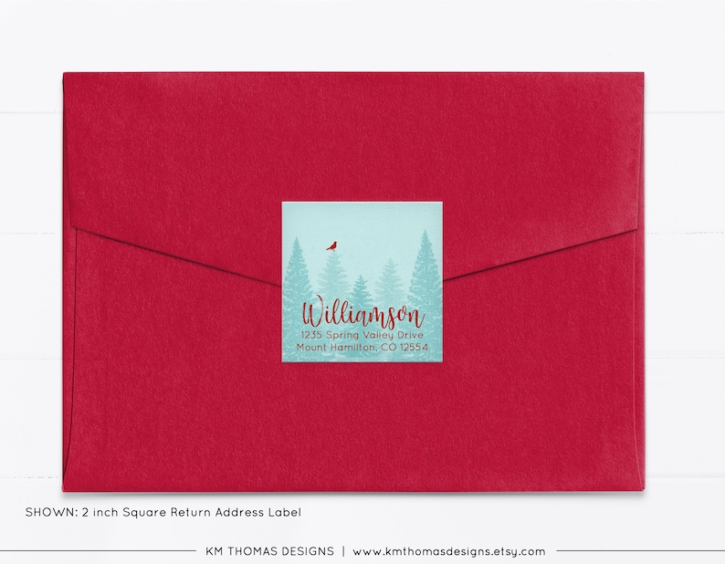 Christmas Tree Return Address Label Printable Holiday Address | Etsy