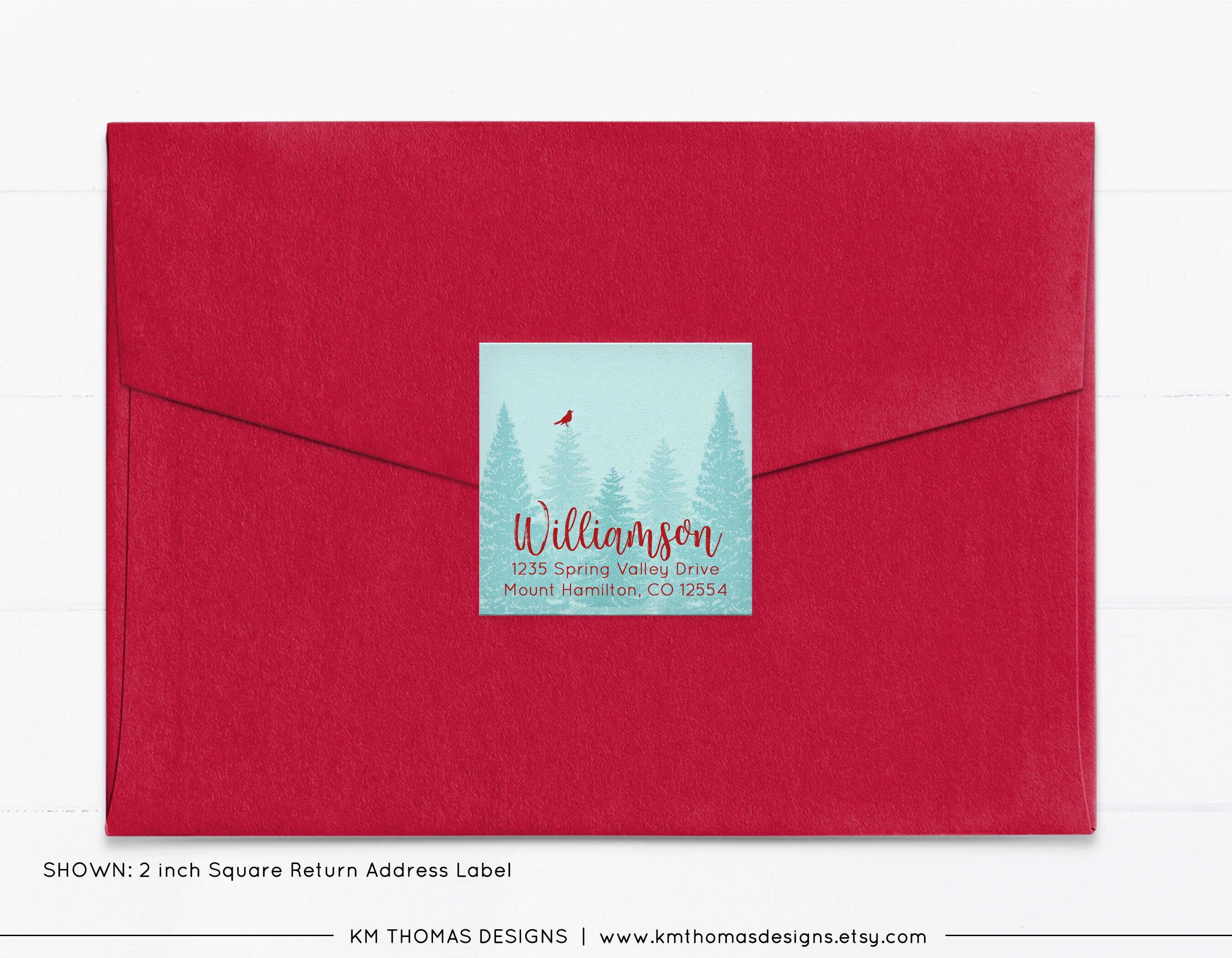 Christmas Tree Return Address Label, Printable Holiday Address Label ...