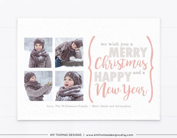 Multiple Photo Christmas Card Printable Personalized Holiday | Etsy
