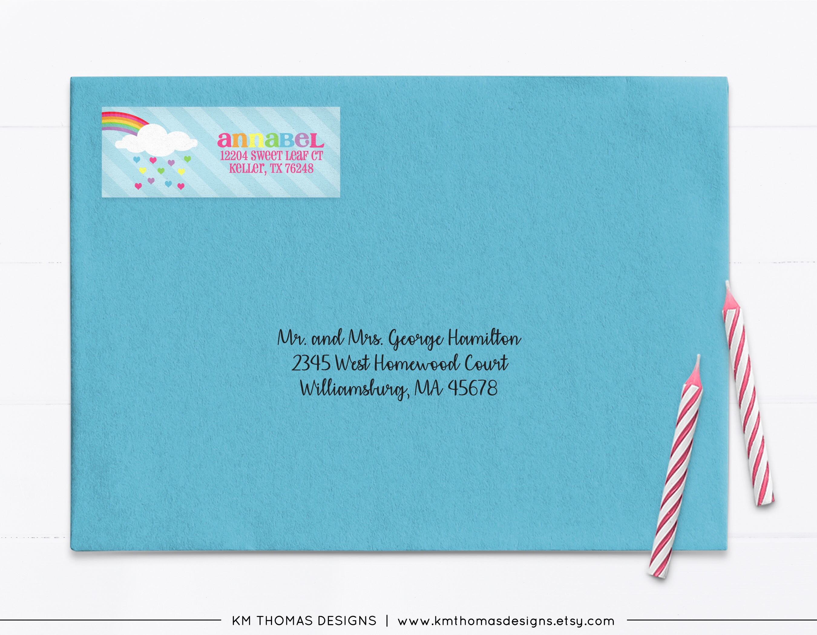 Printable Rainbow Return Address Label BD110 | Etsy