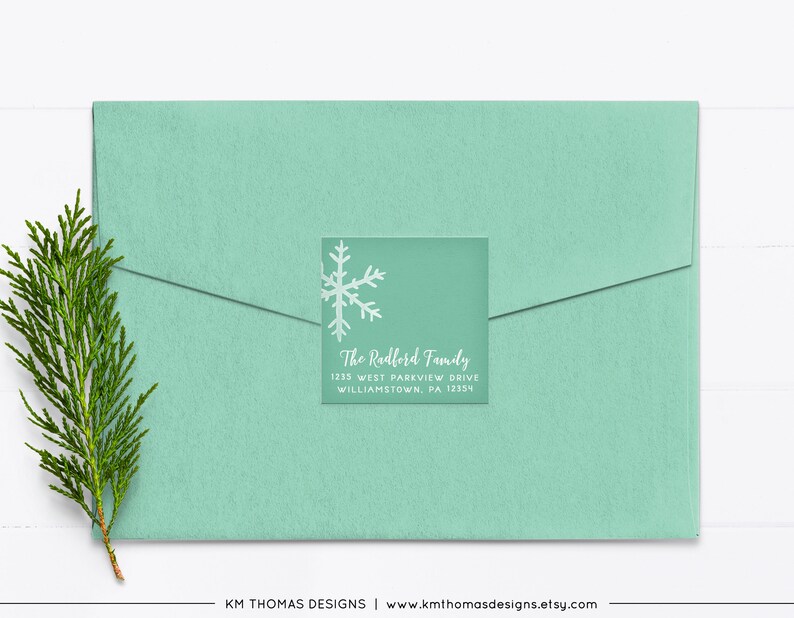 Winter Address Labels with Snowflake Personalized Return | Etsy