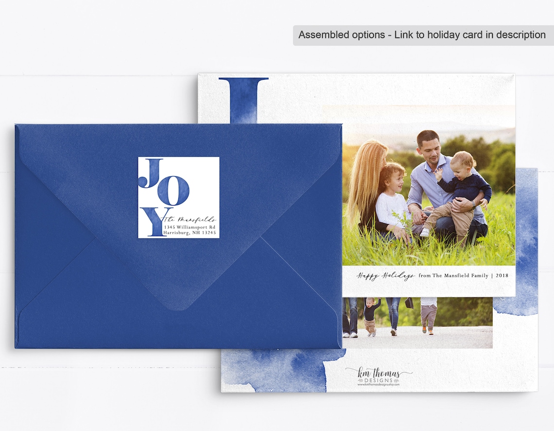 Joy Christmas Return Address Label Printable Holiday Mailing | Etsy