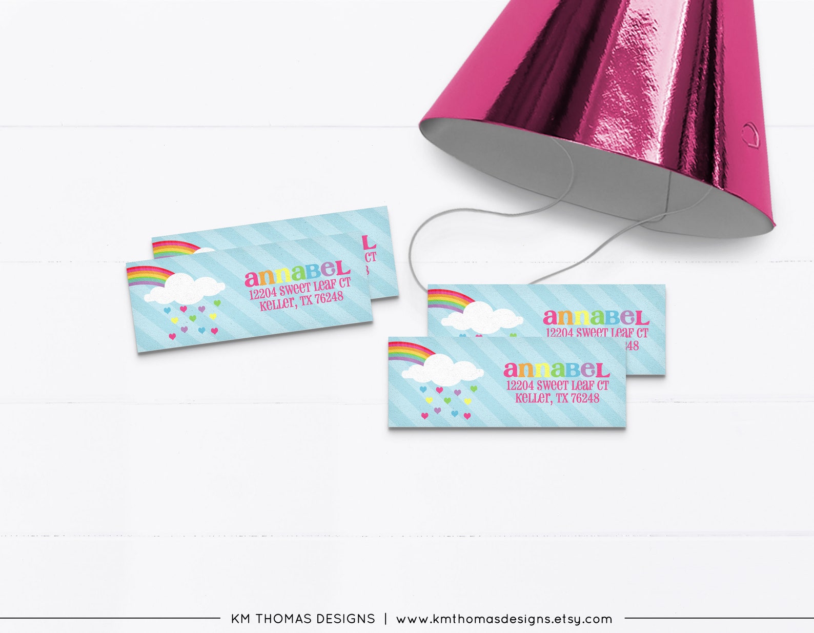 Printable Rainbow Return Address Label BD110 | Etsy